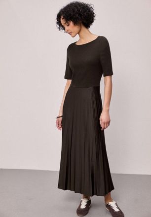Street One Midikleid mit plissiertem Rockteil