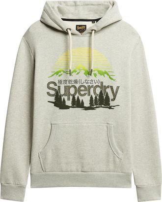 Superdry Herren Great Outdoors Hoodie mit Logo-Print Gletschergrau Meliert XXXL