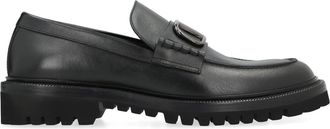 Valentino Garavani Homme, Chaussures, Noir, Taille: 42 1/2 EU Mocassins en cuir avec détail Vlogo