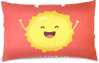 Linomo Kissenbezug 40x60 cm, Glücklich Tag Sonne Lächeln Gesicht Dekorative Kissenbezug Kissenhülle für Couch Sofa Bett Hause