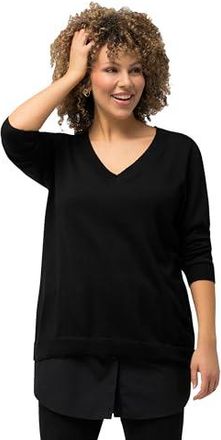 Ulla Popken Blusen-verl&auml;ngerung, A-Linie, Elastikbund, Gerundeter Saum Rallonge de Chemisier, Ligne A, Taille &eacute;lastique, Ourlet Arrondi, Noir, 58-60 Femmes