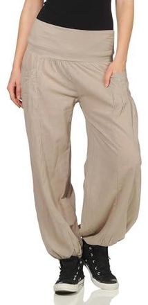 Malito more than fashion Malito Femme Pantalone n Tissu Aladin Pantalon Bouffant Baggy Boyfriend 17633 (Fango)