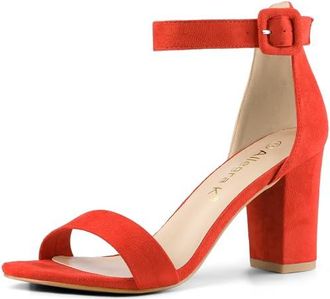 Allegra K Sandales à Bout Ouvert Chunky à Talon Haut pour Femme Orange 39