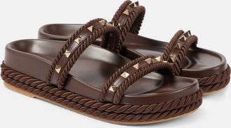 Valentino Garavani Sandalen Rockstud Torchon mit Leder