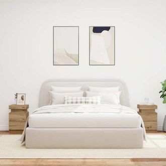 vidaXL LED-Nachttische 2 Stk. Artisan-Eiche 35x39x55 cm Holzwerkstoff - Vidaxl