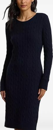 Lauren Ralph Lauren cable-knit long-sleeve midi dress - Blau