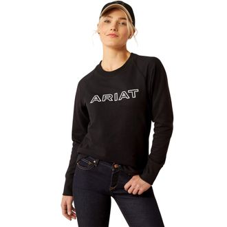Ariat Womens Benicia Team Sweatshirt Long Sleeve in Black, Size X-Large, by Ariat