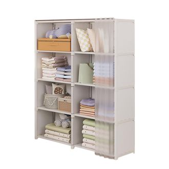 Generic Tragbarer Kleiderschrank - Staubdichtes Kleiderorganisatorregal mit Kleiderständer | Einfach zu Montierender, robuster Ständer für Gefaltete Kleidung 