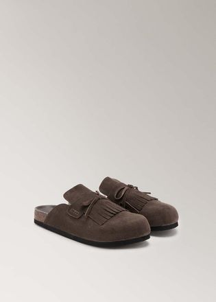 Mango Chaussons sabots en cuir marron - Femme - 36 - MANGO