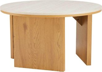 Oviala Table basse effet bois ronde diam 80 cm bois clair