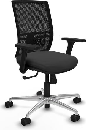 Piqueras y Crespo Computerstuhl mit 3D-Armen, h&ouml;henverstellbare Lendenwirbelst&uuml;tze, ausgestattet mit 4 Positionen und Schneideschaum. Mit Rollen von 65 mm Nylon, Schwar