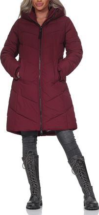 Ragwear Damen Steppmantel gesteppter Winterparka mit Kapuze wasserabweisend Natalin 2521-60040 Wine Red (4055) XXL