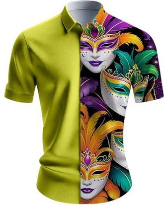 Generic Chemise Homme, Chemise Homme Manches Longues Style HawaïEn DéContractéE Impression 3D Tendance Automne Confortable Loisirs Sortie