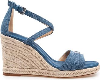 Michael Kors Sandalen - Mandy Wedge Denim Sandal With Jute Wedge - Gr. 8 - in Blau - für Damen