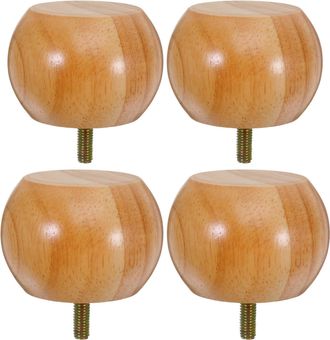 Angoily 4 St&uuml;ck Teiliges Hohe Runde Massivholz M&ouml;belbeine DIY Unbehandelte Holzsofa Sofabeine Stabile Ersatzf&uuml;&szlig;e f&uuml;r Kommode Tisch Stuhl und Schrank Dekorativ