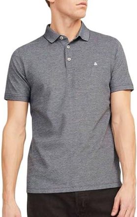 Jack & Jones Polo Slim fit Homme JJEPAULOS uni Chemise été col Polo Manche Courte Coton piqué Basique, Couleurs:Gris-Anthracite, Size:XS