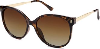 Sojos Retro Runde Gro&szlig; Polarisierte Sonnenbrille Damen Herren Katzenauge Trendy Vintage UV400 Schutz Brille mit Mittel Gesicht SJ2391