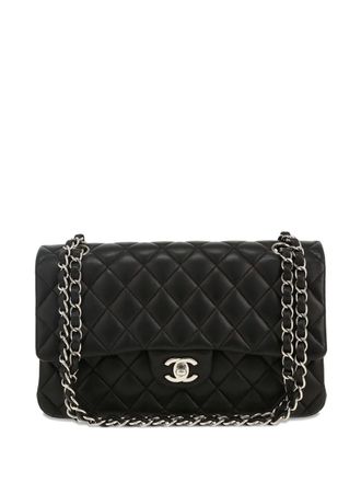 Chanel sac à main en cuir à design matelassé - Noir
