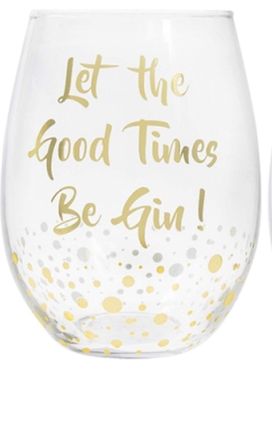 Lesser & Pavey Leonardo 41662 - Luxuri&ouml;se Getr&auml;nkegl&auml;ser, Gold-Edition, Gin-Glas, Tonic-Glas, mit goldenfarbenem Aufdruck Let The Good Times be Gin, Volumen 568 ml