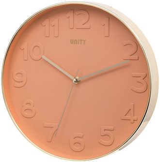 Unity Wanduhr, Bergen, Silent Sweep, Modern, Pfirsichrosa, 30 cm