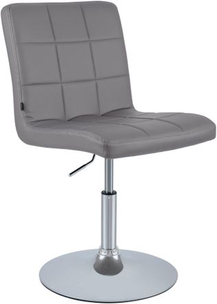 Clp Esszimmerstuhl h&ouml;henverstellbar mit Lehne Ricky, 360&deg; Drehstuhl gepolstert mit Kunstlederbezug, Metallgestell in Chromoptik, Farbe:grau