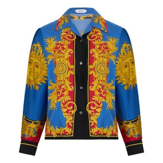 Versace Femme, Blouses et Chemises, Multicolore, Taille: 36 FR Printed Silk Twill Shirt