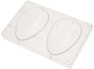 Decora 0050054 Schokoladeneierform aus Polycarbonat 2 Kavit&auml;ten 150 x 100 mm, Ideal f&uuml;r gl&auml;nzende und knusprige Schokolade, professionelles Design, Made in I