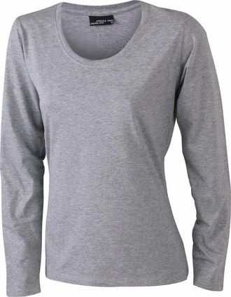 James & Nicholson Damen T-Shirt Langarmshirt Medium greyheather