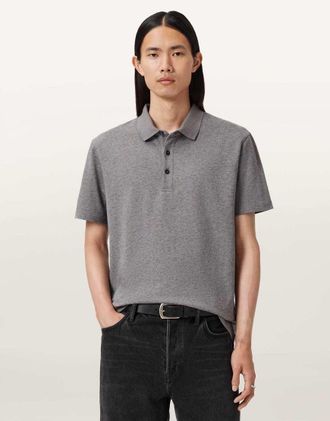 AllSaints Rowan - Polo manches courtes - Gris chin&eacute;