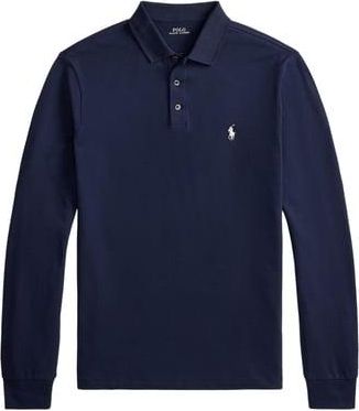 Polo Ralph Lauren Polo manches longues &agrave; logo brod&eacute; en coton m&eacute;lang&eacute;