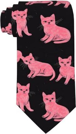 Generic Chatons Roses Cravate Élégante Cravate Homme Classique Cravates Hommes Pour Événements Mariage Travail