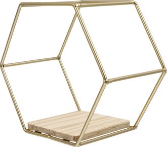 BESPORTBLE Wandmontiertes Sechseckiges Aufbewahrungsregal aus Eisen Multifunktionales H&auml;ngeregal f&uuml;r Schlafzimmer und Wohnr&auml;ume Dekoratives Wandregal f&uuml;r Sukkule