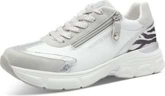 Marco Tozzi Damen Sneaker flach mit Reißverschluss Chunky-Sohle, Weiß (White Comb), 40 EU