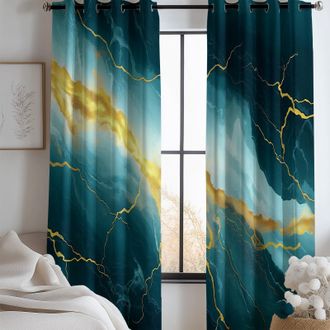 Generic Verdunkelungsvorhänge Set H 140 x B 90 cm (2er Pack) mit Ösen, vorhänge Blickdicht Abstrakt Glatter Marmor dekorativem Design für Schlafzimmer und Woh