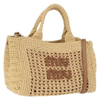 Miu Miu Sac cabas Pre-owned - Femme - Pre-owned - Beige - Taille: ONE Size