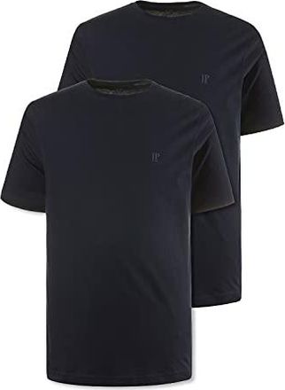 JP1880 Hommes Grandes Tailles L-8XL Tee Shirt col Rond en Coton, Lot de 2 Bleu Marine foncé 8XL 702637 70-8XL