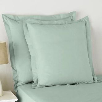 Pizuna Luxueux Set de 2 Taies doreiller 65x65 cm &Eacute;cume de mer, 100% Coton Longue Tige 800 Fils Armure Satin Taies doreiller Douces 65x65 en Coton