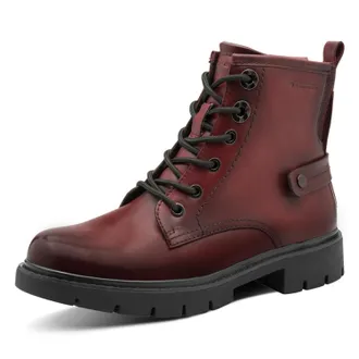 Tamaris Comfort Damen Stiefeletten zum Schnüren mit Stretch-Anteil, Rot (Bordeaux), 39 EU