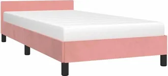 vidaXL Cadre de lit avec t&ecirc;te de lit Rose 90x200 cm Velours