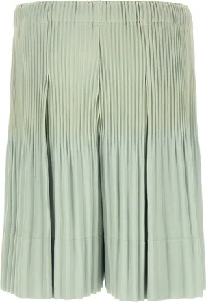 Homme Pliss&eacute; Issey Miyake Pleated Bermuda Shorts - Sage Green