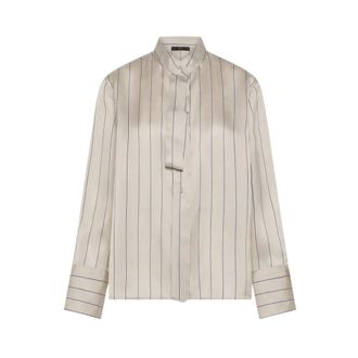 Seventy Gestreiftes Twill-Hemd - - Blouses & Shirts - Damen - Beige - M