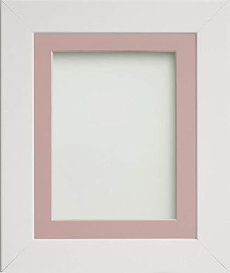 Frame Company Watson Range Bilderrahmen, 30,5 x 25,4 cm, mit rosafarbenem Passepartout, für Bilder 23 x 17,8 cm, verschiedene Größen, Weiß