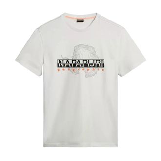Napapijri Wei&szlig;e Baumwoll-Logo-T-Shirt - - Tops - Herren - Wei&szlig; - L