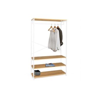 IDMarket Idmarket - Breite Ankleide b. 100 cm detroit Industriedesign Holz und Metall wei&szlig;