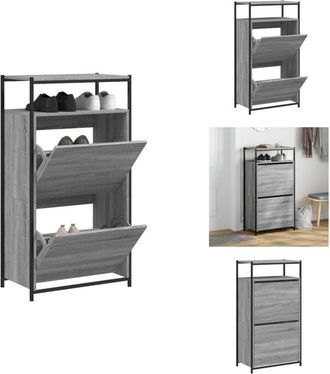 vidaXL Vidaxl - Schuhschrank Grau Sonoma 60x34x112 cm Holzwerkstoff - Schuhschrank - Schrank Für Schuhe - Schuhregal - Garderobe - Einbauschrank