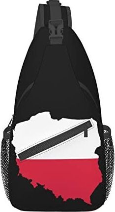 Generic Sac &Agrave; Bandouli&egrave;re Drapeau Et Carte De La Pologne 2018 Sac &Agrave; Dos &Agrave; Bandouli&egrave;re Loisir &Eacute;l&eacute;gant Sacs Poitrine, Pour Camping, Outdoor, Voyage