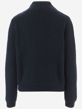 Ferragamo Womens Sweater Wool And Cashmere Navy