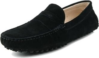 MGM-Joymod Mocassins de conduite en daim pour homme, Noir, 42 1/3 EU