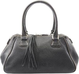 Chanel Sac cabas en cuir avec franges et logo Pre-owned - Femme - Pre-owned - Noir - Taille: ONE Size