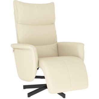 vidaXL Relaxsessel mit Fu&szlig;teil Creme Kunstleder Vidaxl